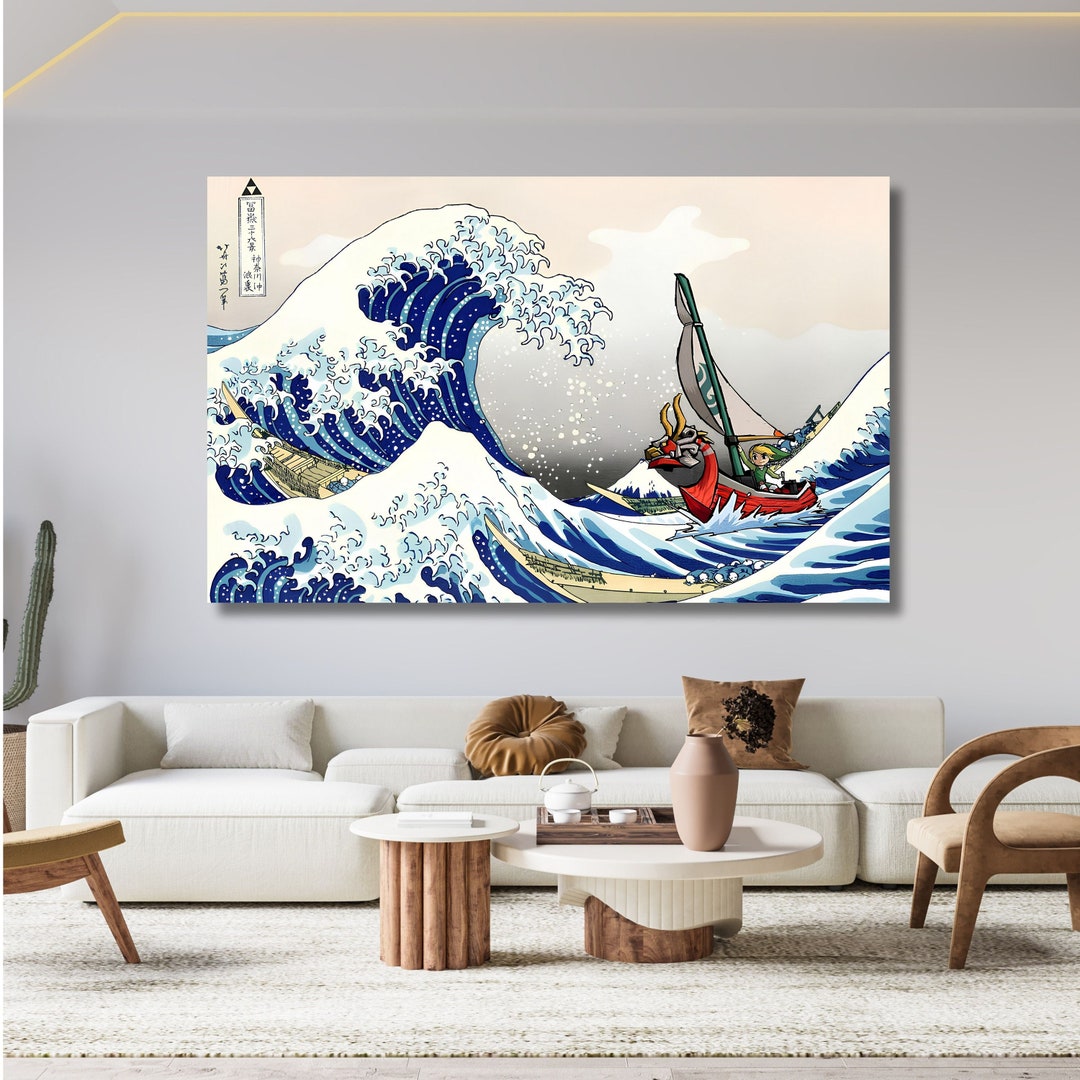 Zelda in the Great Waves Canvas Wall Art,zelda Breath of the Wild ...