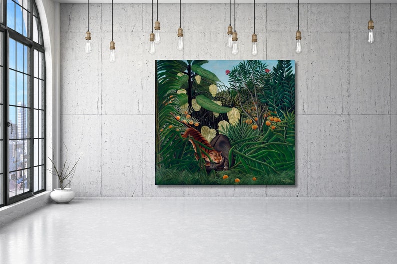Fight Between a Tiger and a Buffalo 1908 by Henri Rousseau High ...