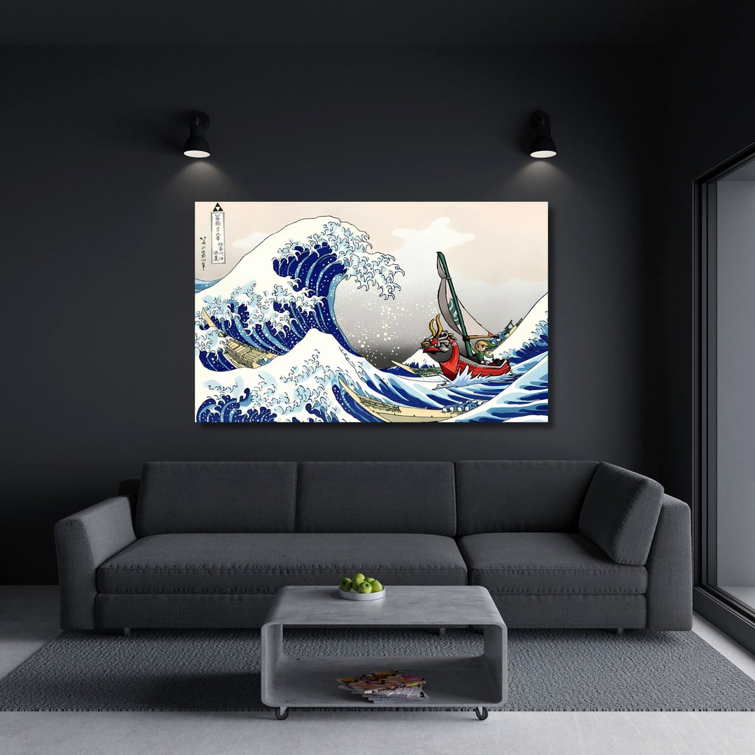 Zelda in the Great Waves Canvas Wall Art,zelda Breath of the Wild ...