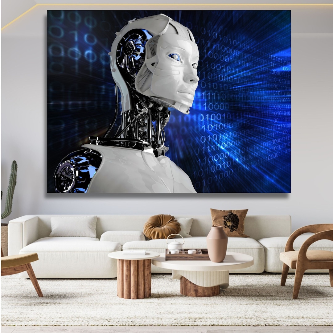Sophia Artificial Intelligence Robotics AI Canvas Wall Art, Robotics ...
