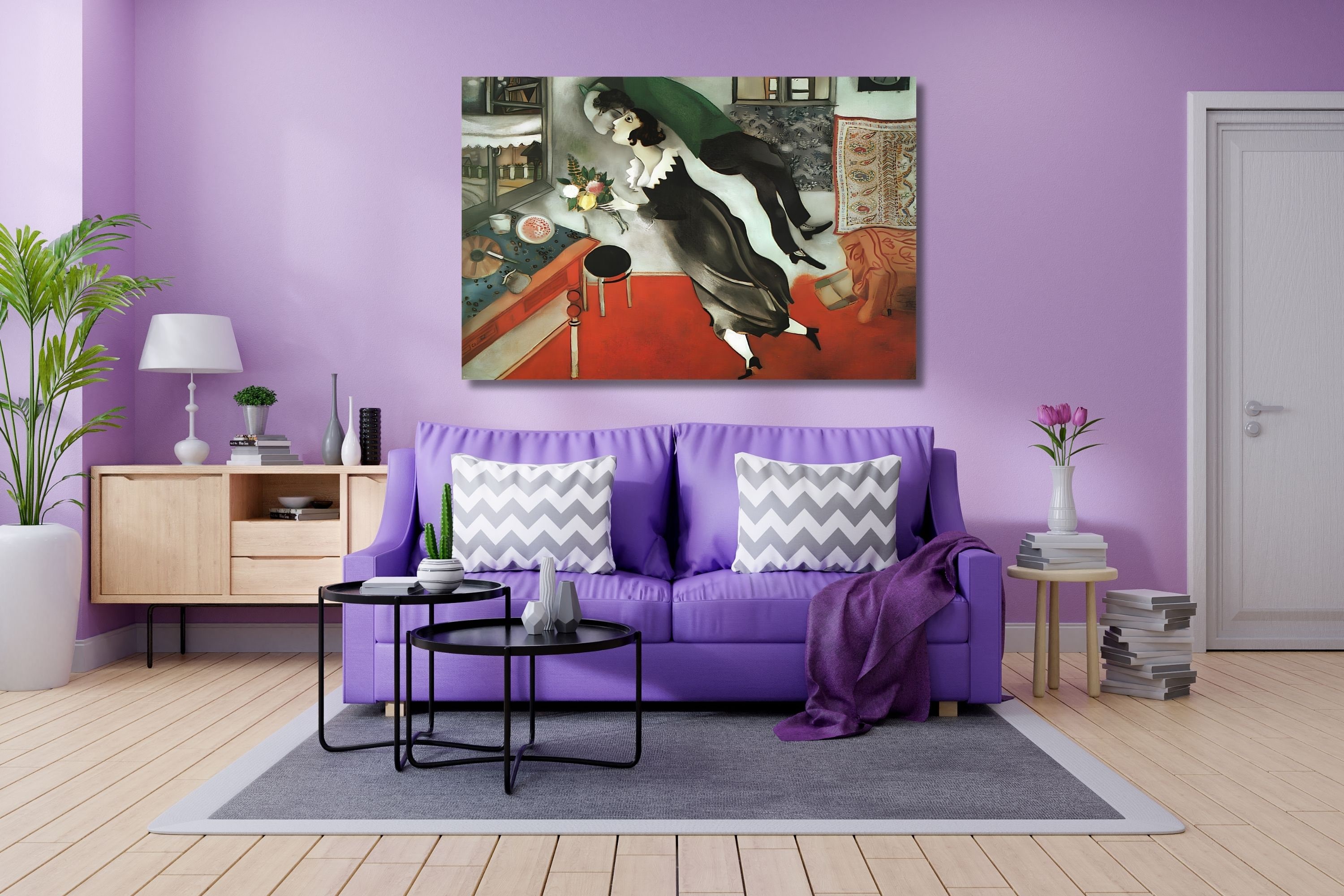 Marc Chagall the Birthday Canvas Art,naive Art, Marc Chagall Canvas ...