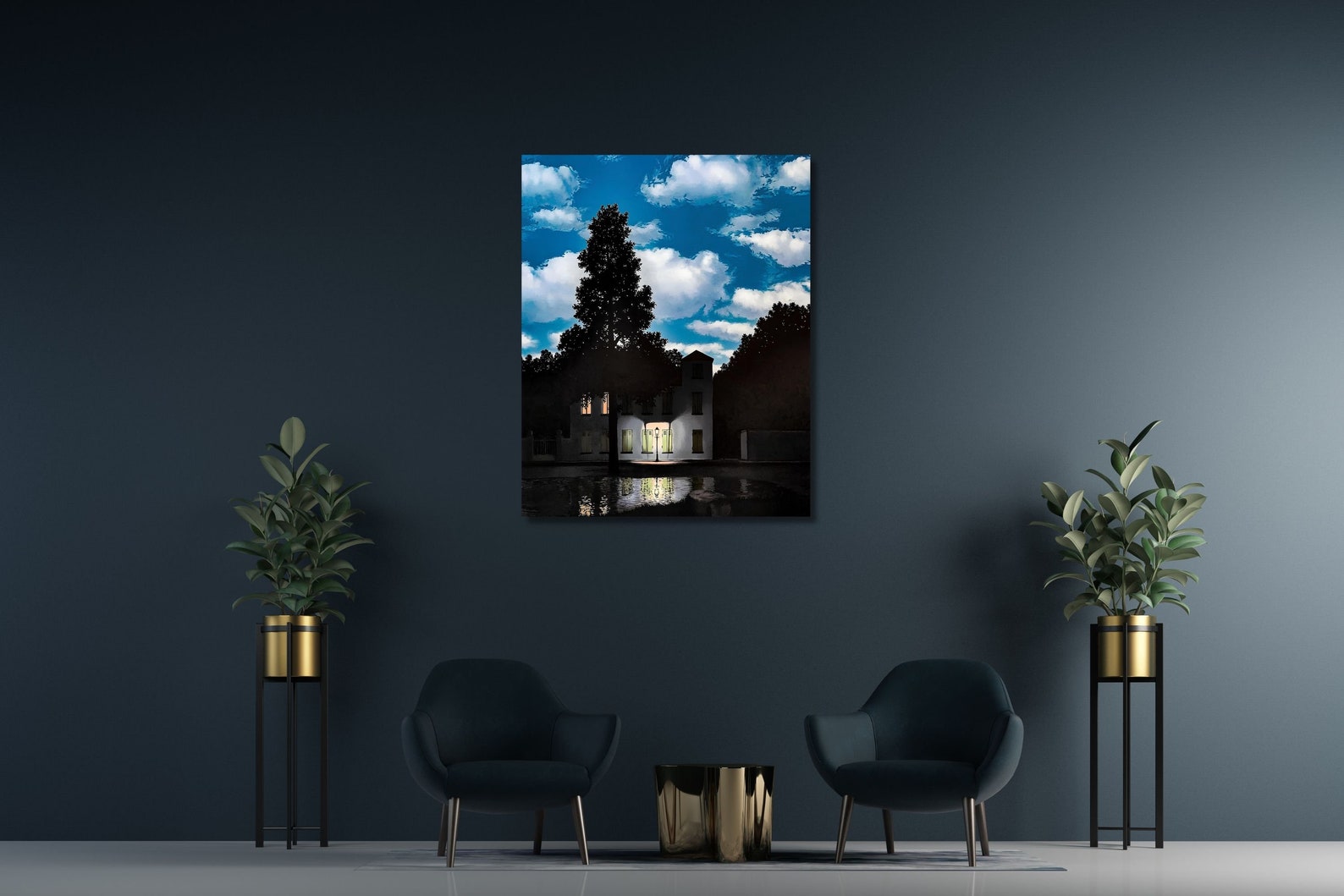 René Magritte Night Sky House , Rene Magritte Canvas Wall Art, Rene ...