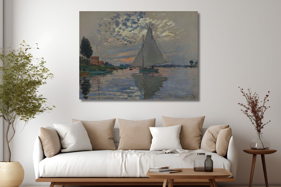 Claude Monet Houses on the Sea by Monet Wall Art Claude Monet's Canvas ...