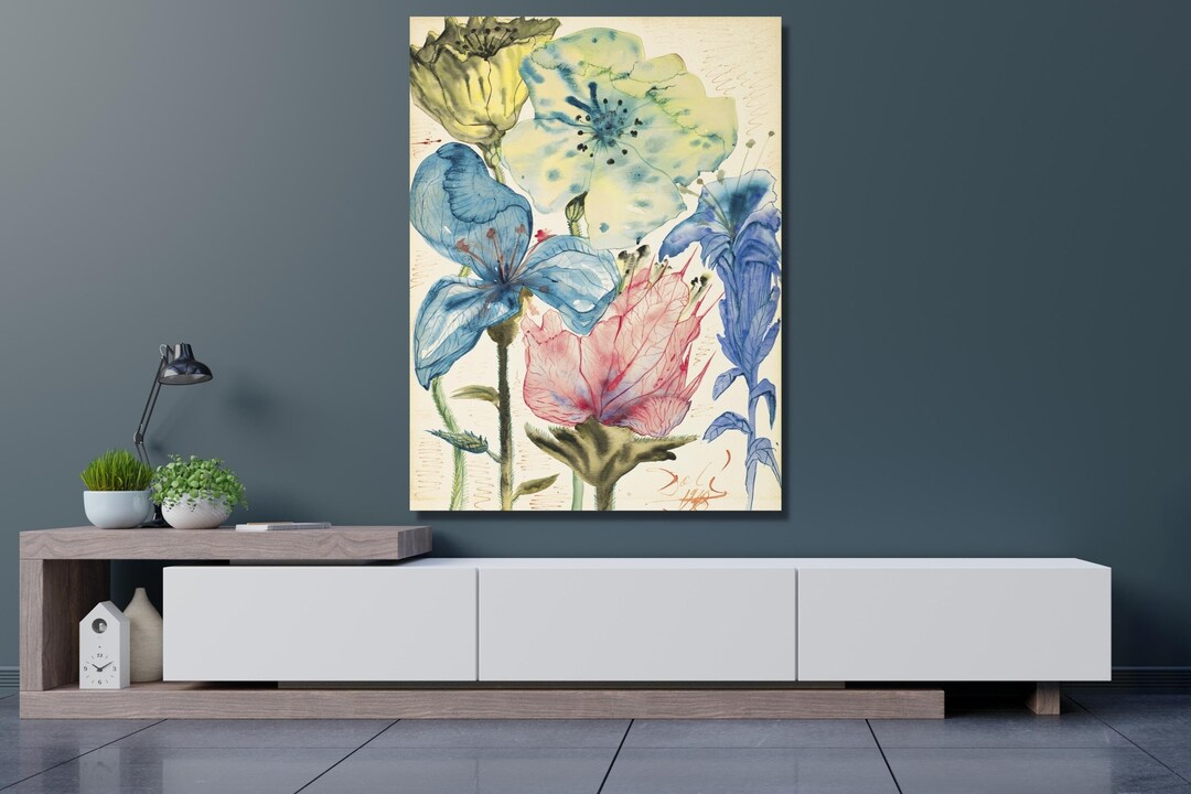 Salvador Dali Exhibition Poster,salvador Dali Fleurs 1948 Print,dali ...