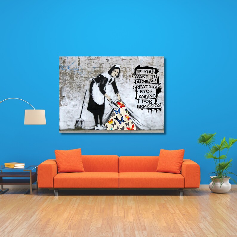 Banksy Canvas, Banksy Print, Banksy Art Print, Banksy Wall Art, Banksy Girl, Banksy Wall Art ...