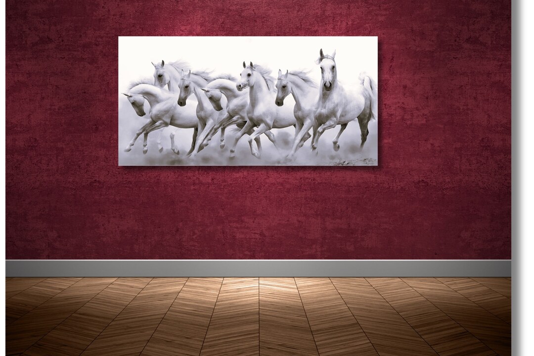 7 Running Horses Canvas Wall Art, 6 Running Horses Wall Art, Poster ...
