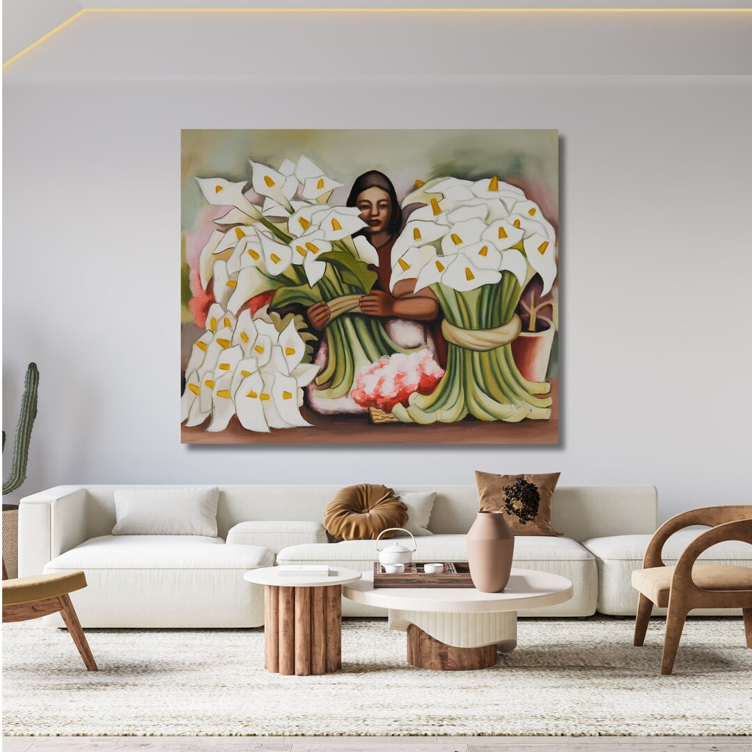 Diego Rivera Home Decor the Flower Carrier Canvas Wall Art Poster ...