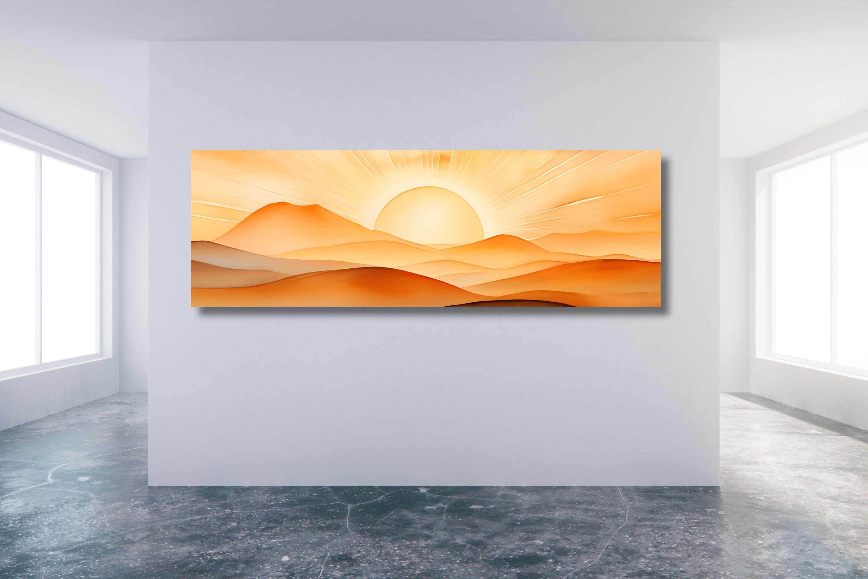 Panoramic Sunrise Wood Wall Art Above Bed Decor Canvas Wooden Long ...