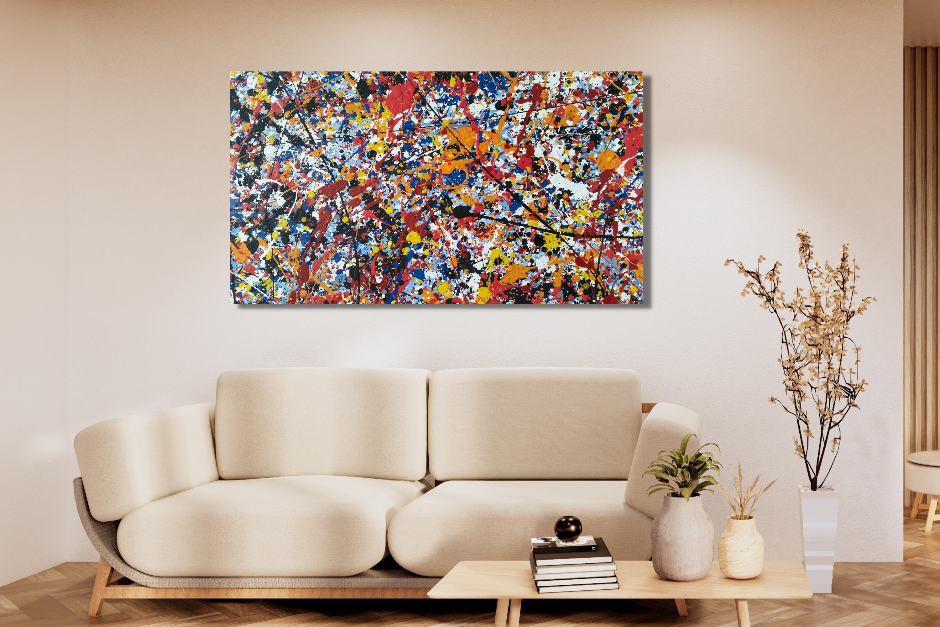 Jackson Pollock Print, Extra Large Canvas Wall Art Pollock Canvas Wall ...