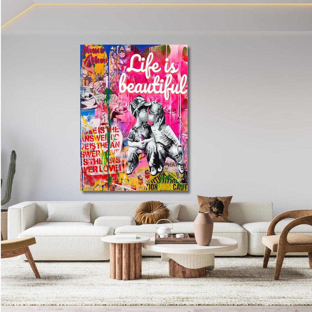 Banksy Live is Beautiful Art Home Sweet Home Art, Banksy Wall Art ...
