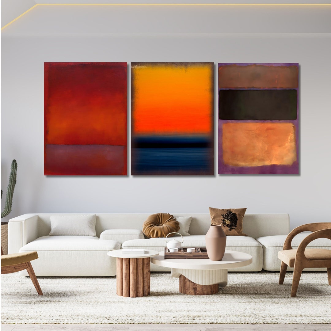 Set von 3 Mark Rothko Leinwand Kunst, Rothko Wanddekor Abstrakte Minimalismus Malerei Abstrakte ...