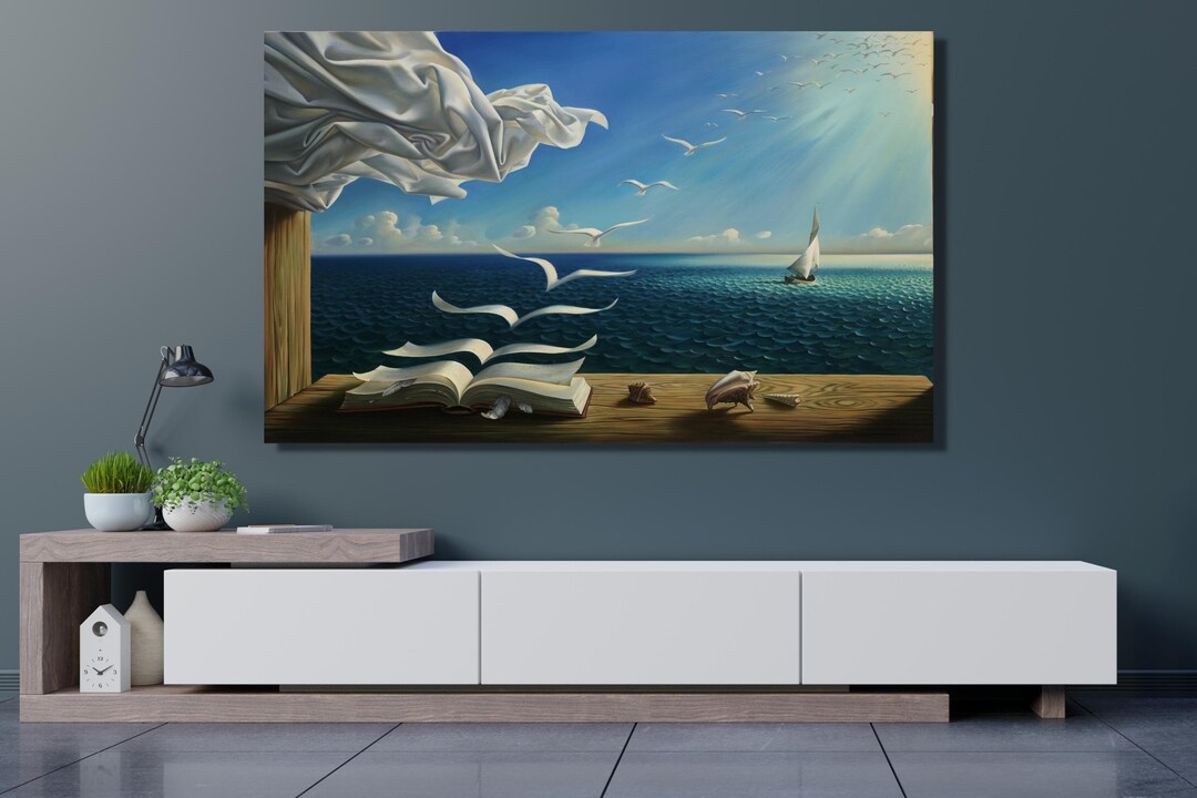 Salvador Dali Book to Birds Canvas Wall Art,reproduction Prints,home ...
