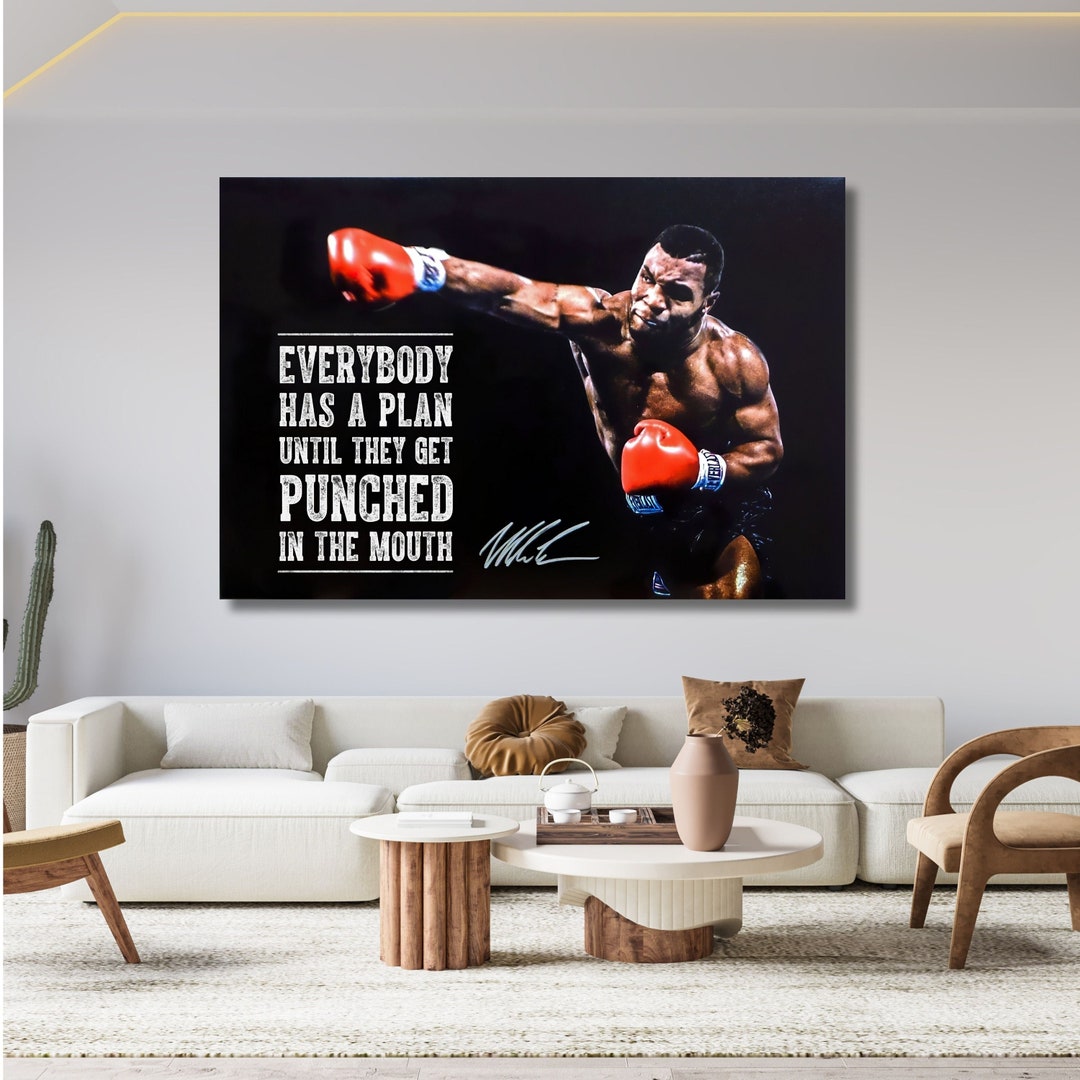 Mike Tyson Canvas Wall Art Poster Boxing Canvas Wall Art,home Decor,gym Mike Tyson Poster, Black ...
