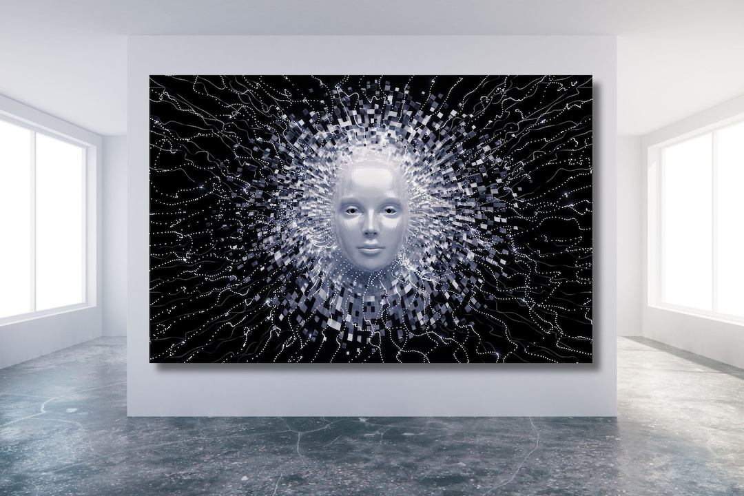 Artificial Intelligence Robotics Face AI Canvas Wall Art Mysterious ...