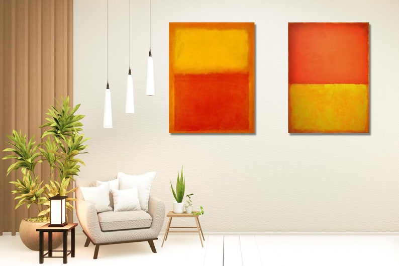 Set of 2 Mark Rothko Reproduction Canvas Wall Art Print,modern Wall Art ...
