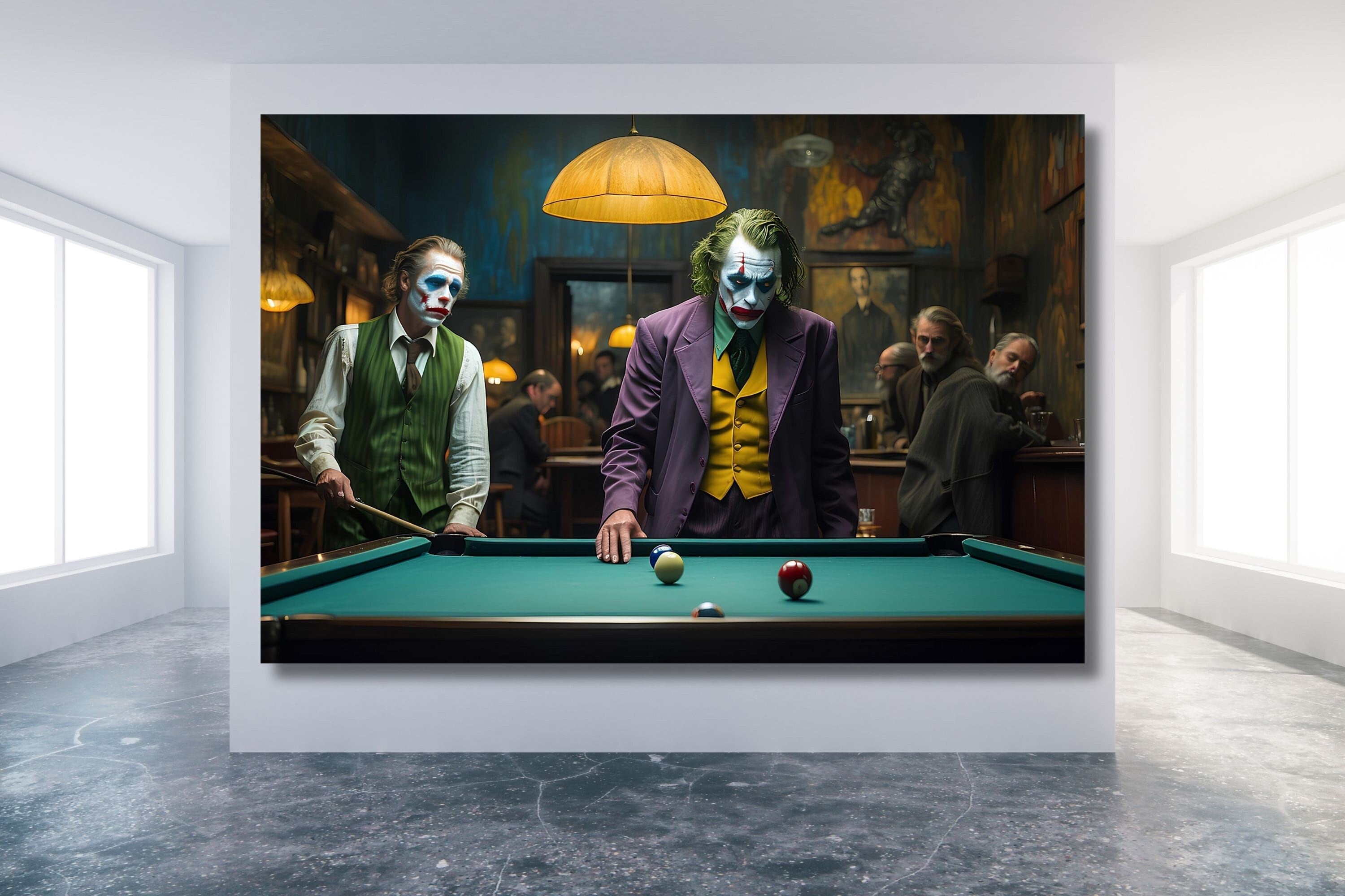 Jokers Playing Billard Canvas Printing Wall Hanging,canvas Art,house ...