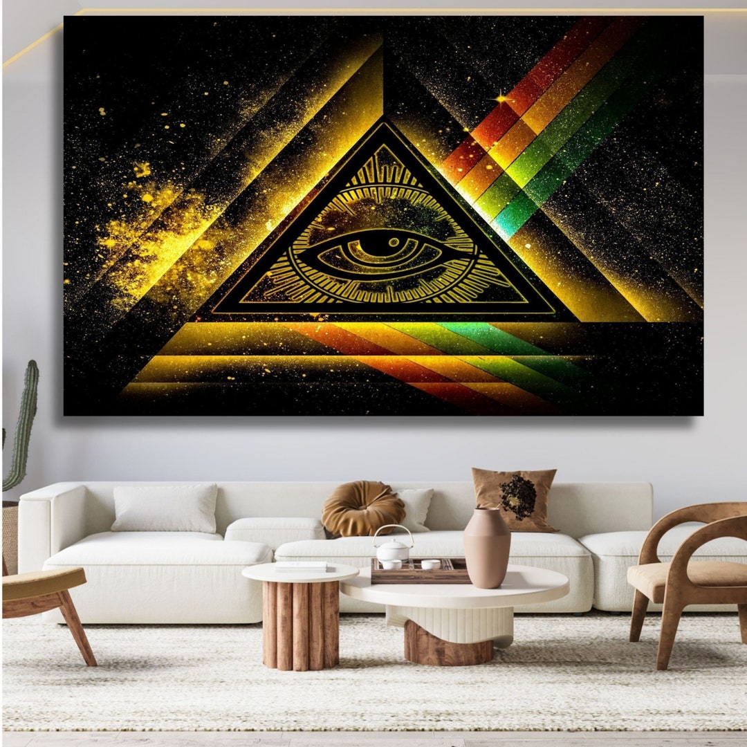 All Seeing Eye of Providence Illuminati Ritual Eye Canvas Wall Art ...