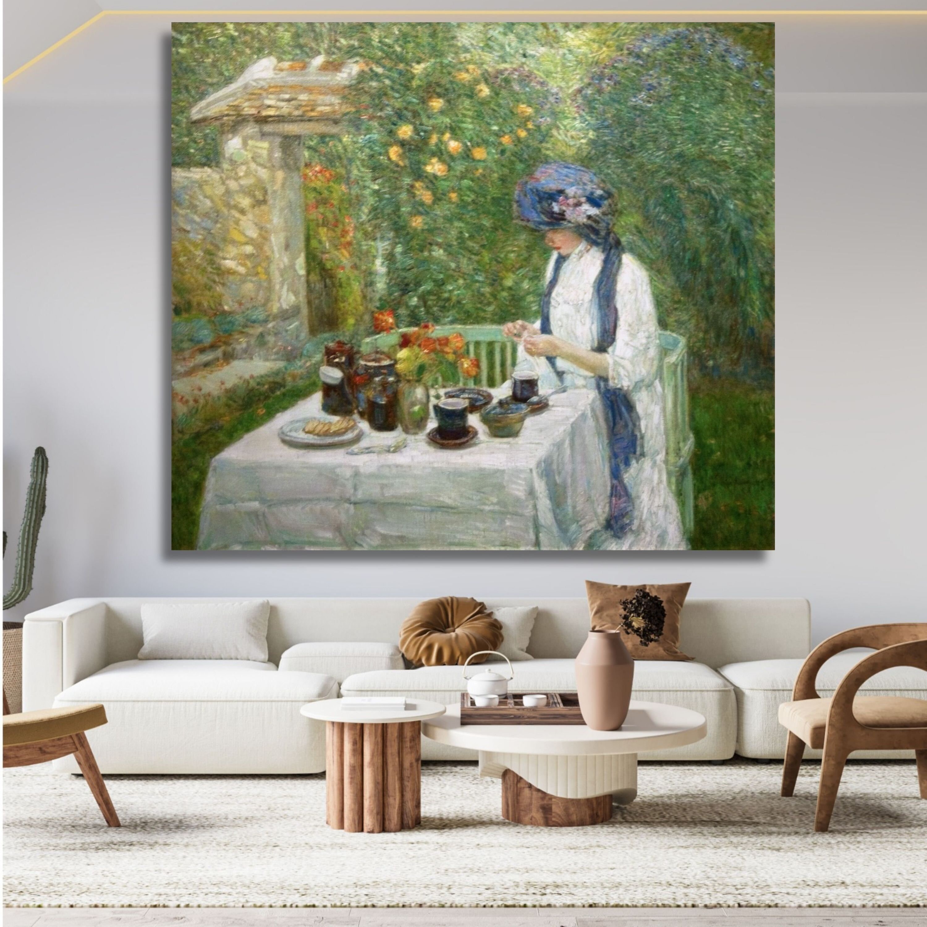 Childe Hassam French Tea Garden,tea Wall Art Design Childe Hassam ...