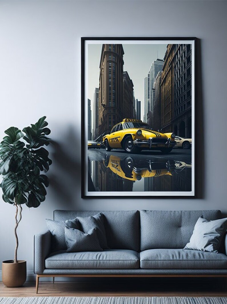 Newyork Yellow Taxi Wall Art Newyork Yellow Taxi Car Newyork Street ...
