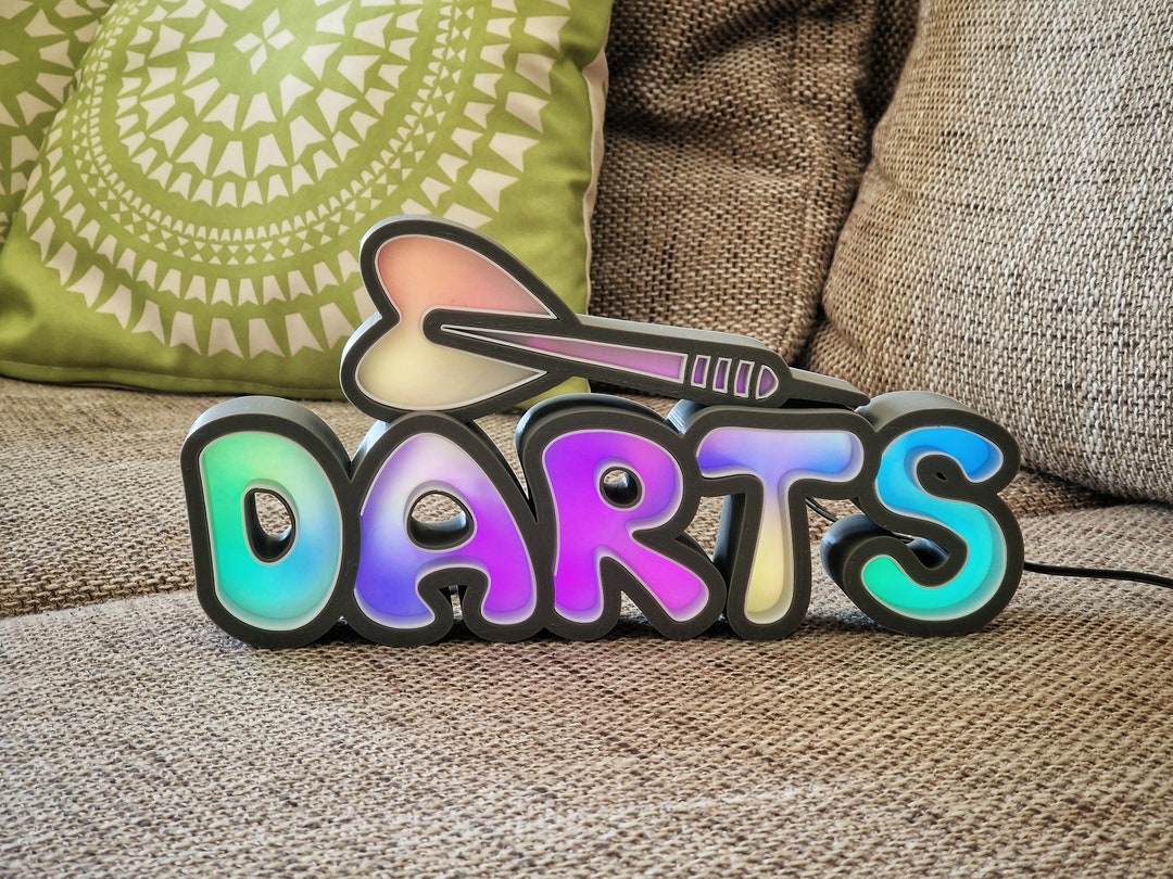 3D LED Darts Illuminated Sign Lamp With Arrow - Etsy