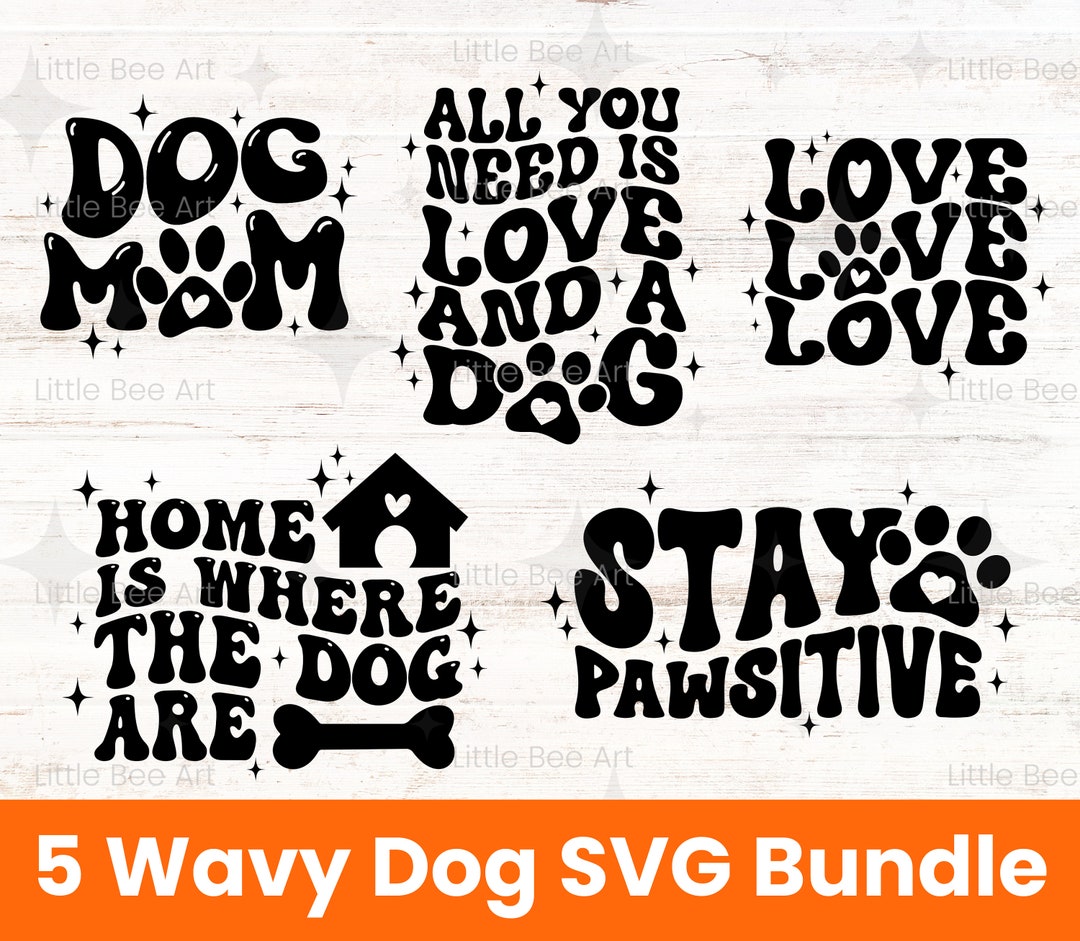 5 Dog Wavy SVG Bundle Dog Groovy Svg Bundle Dog Lover Dog - Etsy Canada