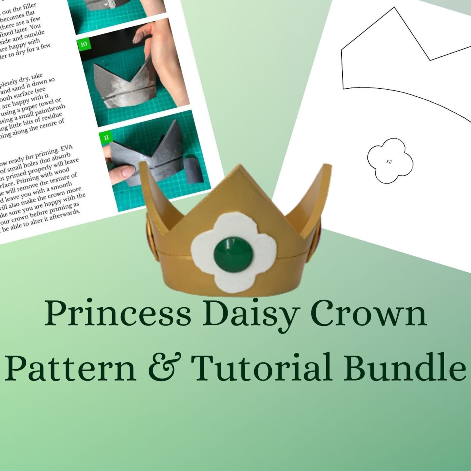 Princess Daisy Crown Pattern and Tutorial Bundle - Etsy