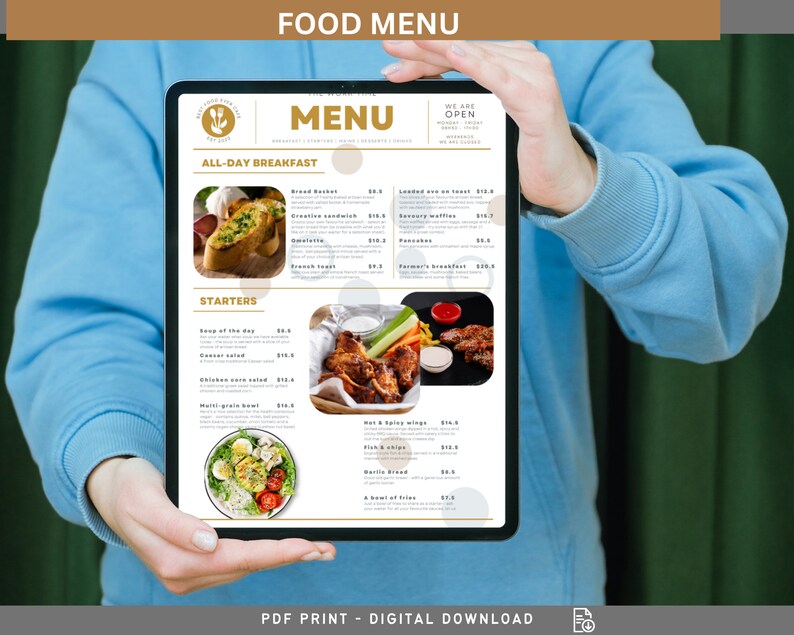 Food Menu Template,trendy Menu, Restaurant Food Menu, Canva Editable ...