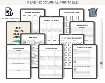 Canva Templates Reading Journal Book and Reading Planner Reading ...