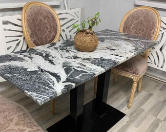 Modern Rectangular Natural Stone Dining Table Etsy