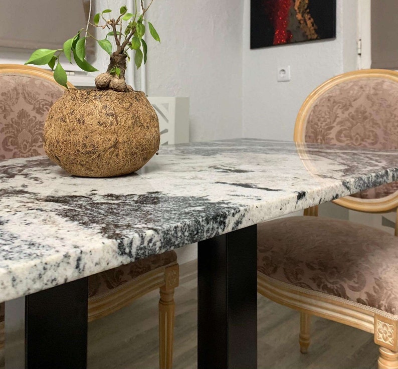 Modern Rectangular Natural Stone Dining Table - Etsy