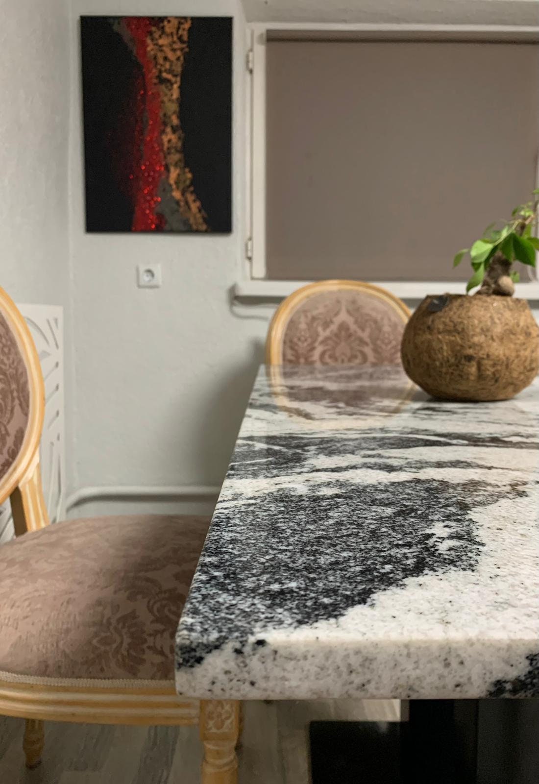 Modern Rectangular Natural Stone Dining Table - Etsy