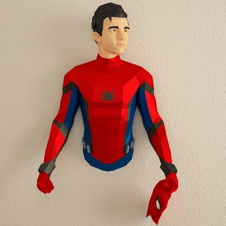 Spiderman 3D Paper Model Wall Hanging Diyspiderman Papercraft - Etsy