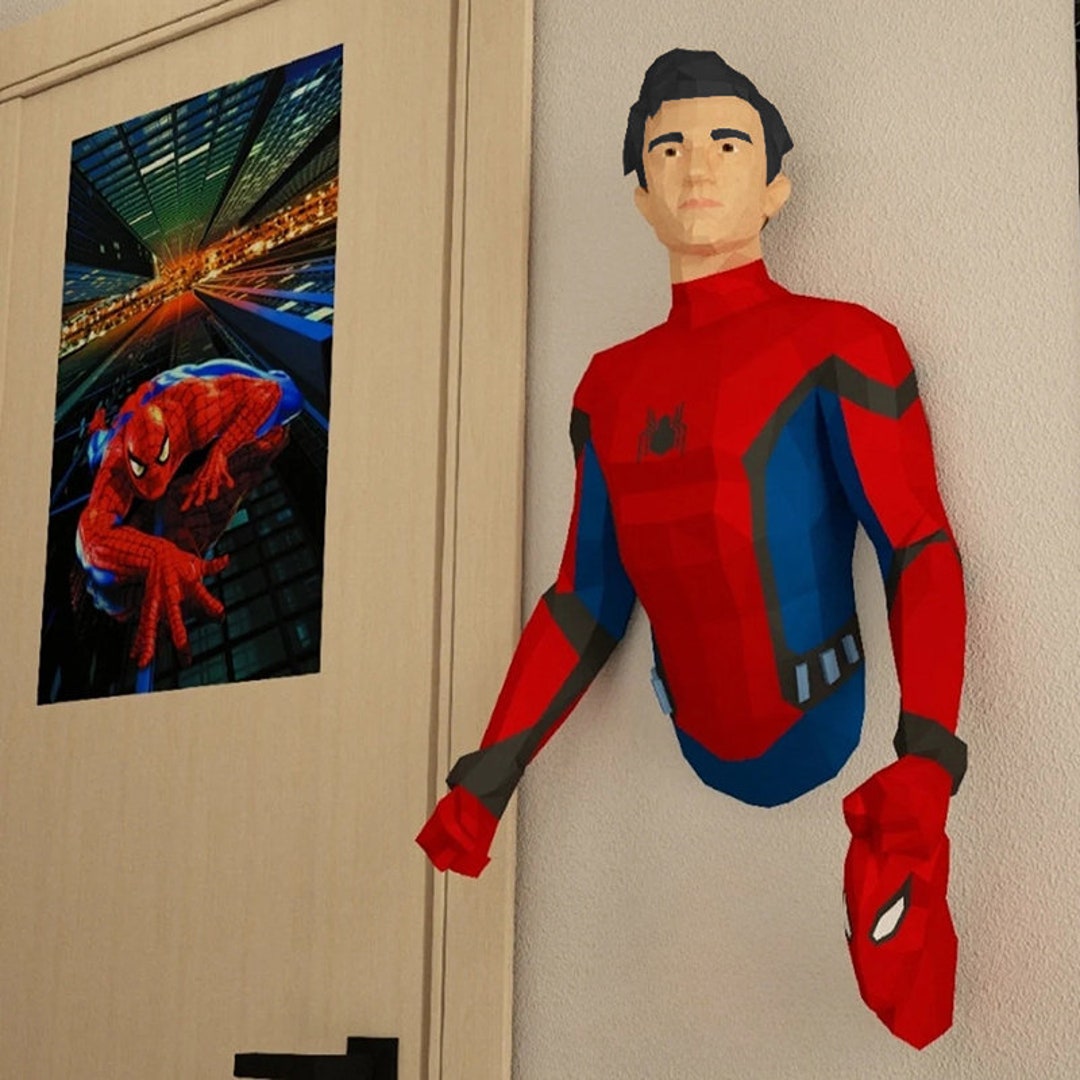 Spiderman 3D Paper Model Wall Hanging Diyspiderman Papercraft - Etsy