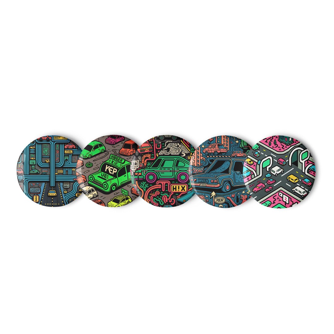 Mnemic Toy Car Collectible Pin Set 5 Pieces - Etsy