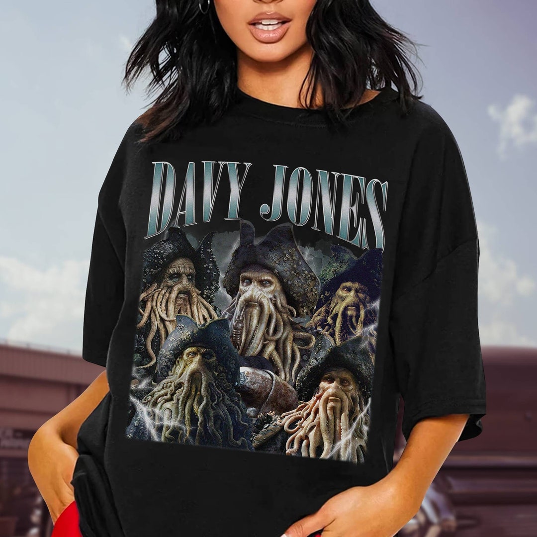 Davy Jones Vintage T Shirt Pirates of the Caribbean Homage TV - Etsy