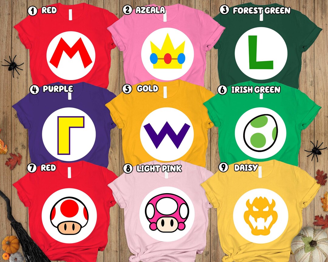 Super Mario Halloween Costume Shirt Group Mario Matching - Etsy