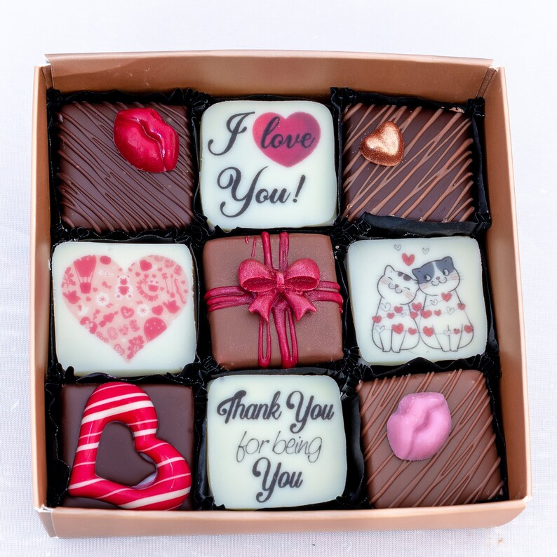Lovely Present Box of Handmade Chocolates Surprise Gift Chocolate Heart ...