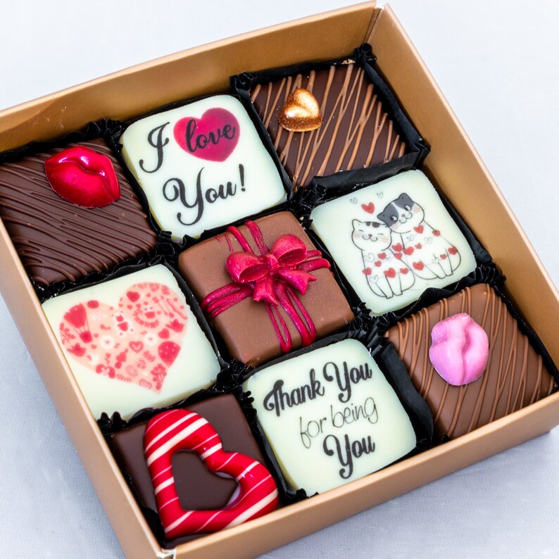 Lovely Present Box of Handmade Chocolates Surprise Gift Chocolate Heart ...