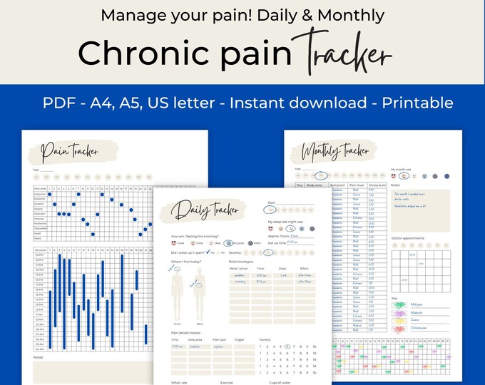 Printable Chronic Illness Tracker, Symptom Tracker, Daily Pain Tracker ...