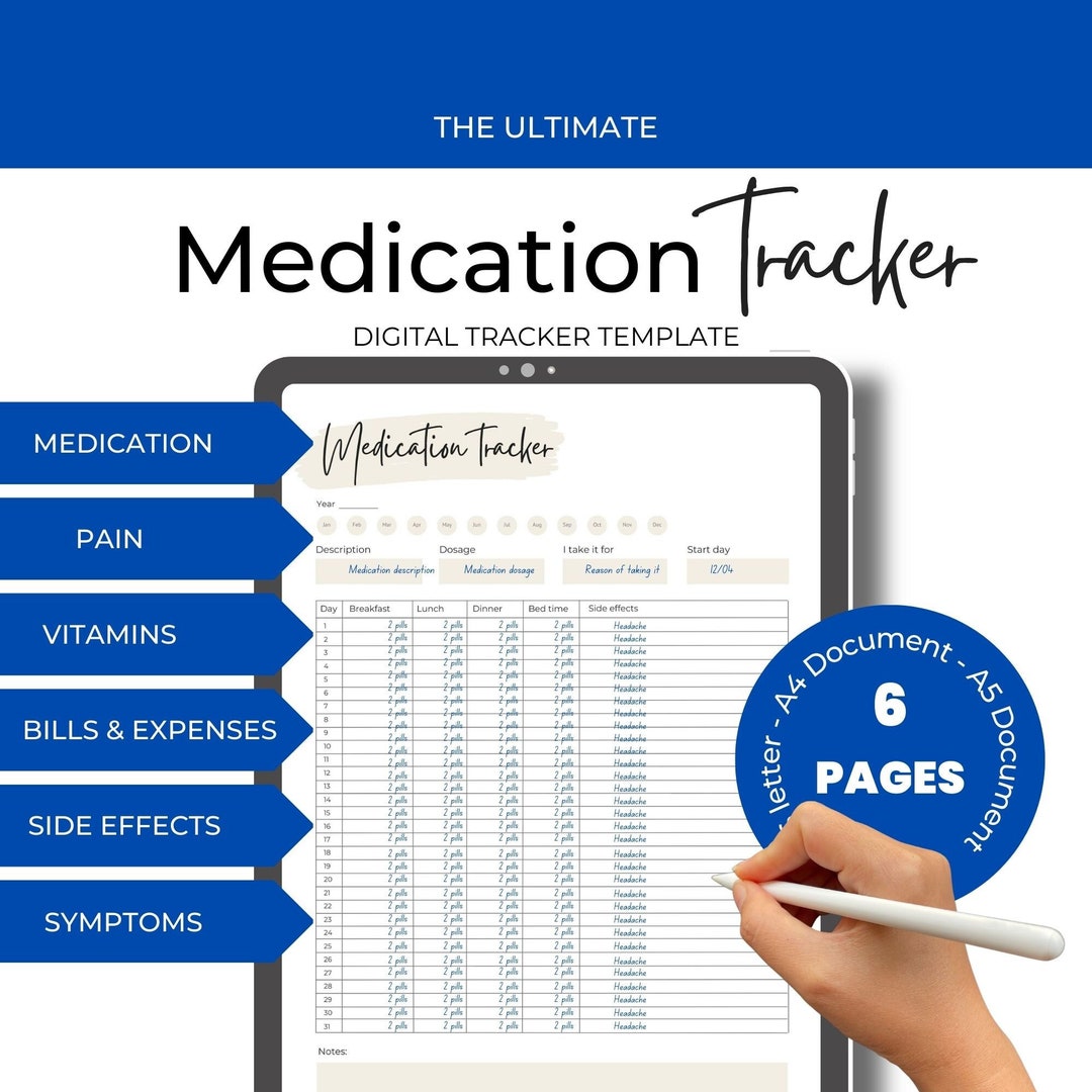 Medication tracker Symptom tracker Side Effects tracker - Etsy México