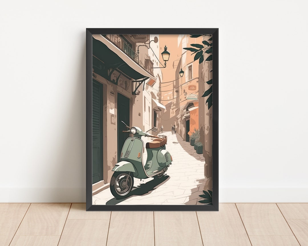 Vespa Print Vespa Poster Italy Wall Art italy Gifts - Etsy