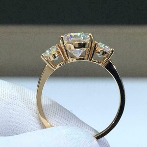 Triple Oval Cut Stone Engagement Ring / Unique Simulated Stone Promise ...