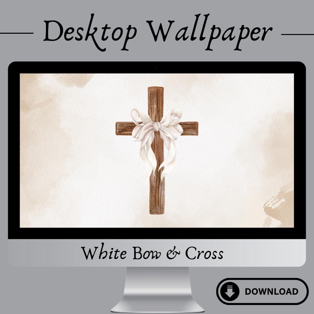 COQUETTE & the Cross Desktop WALLPAPER, Christian Wallpaper Laptop ...