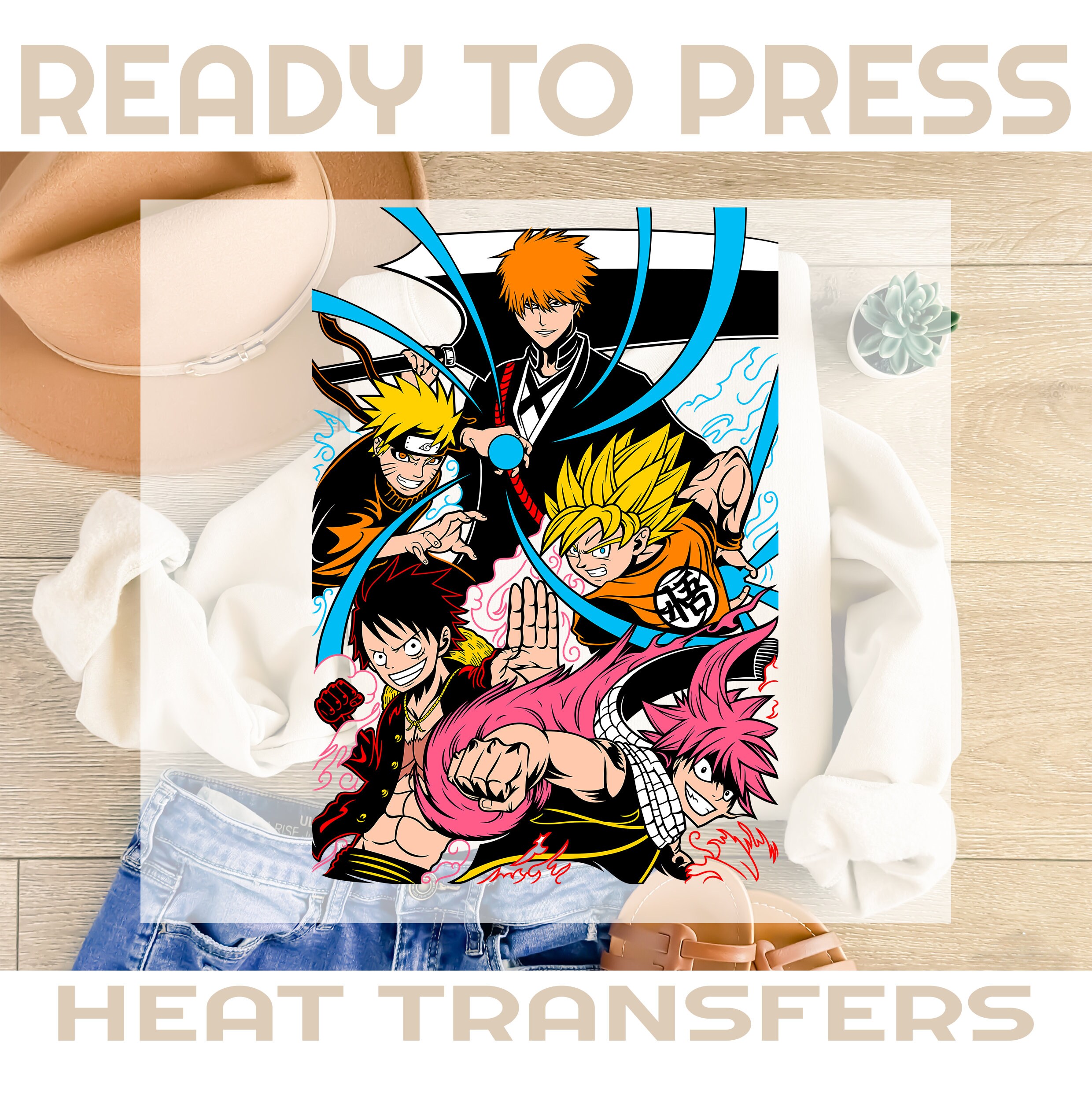 Anime DTF Transfer Anime Tshirt Design Iron on Transfer Dtf Transfer ...