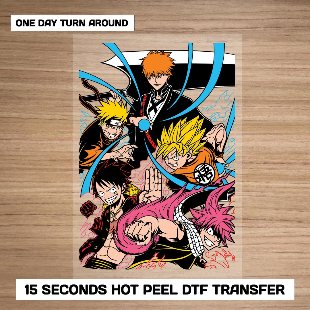 Anime DTF Transfer Anime Tshirt Design Iron on Transfer Dtf Transfer ...