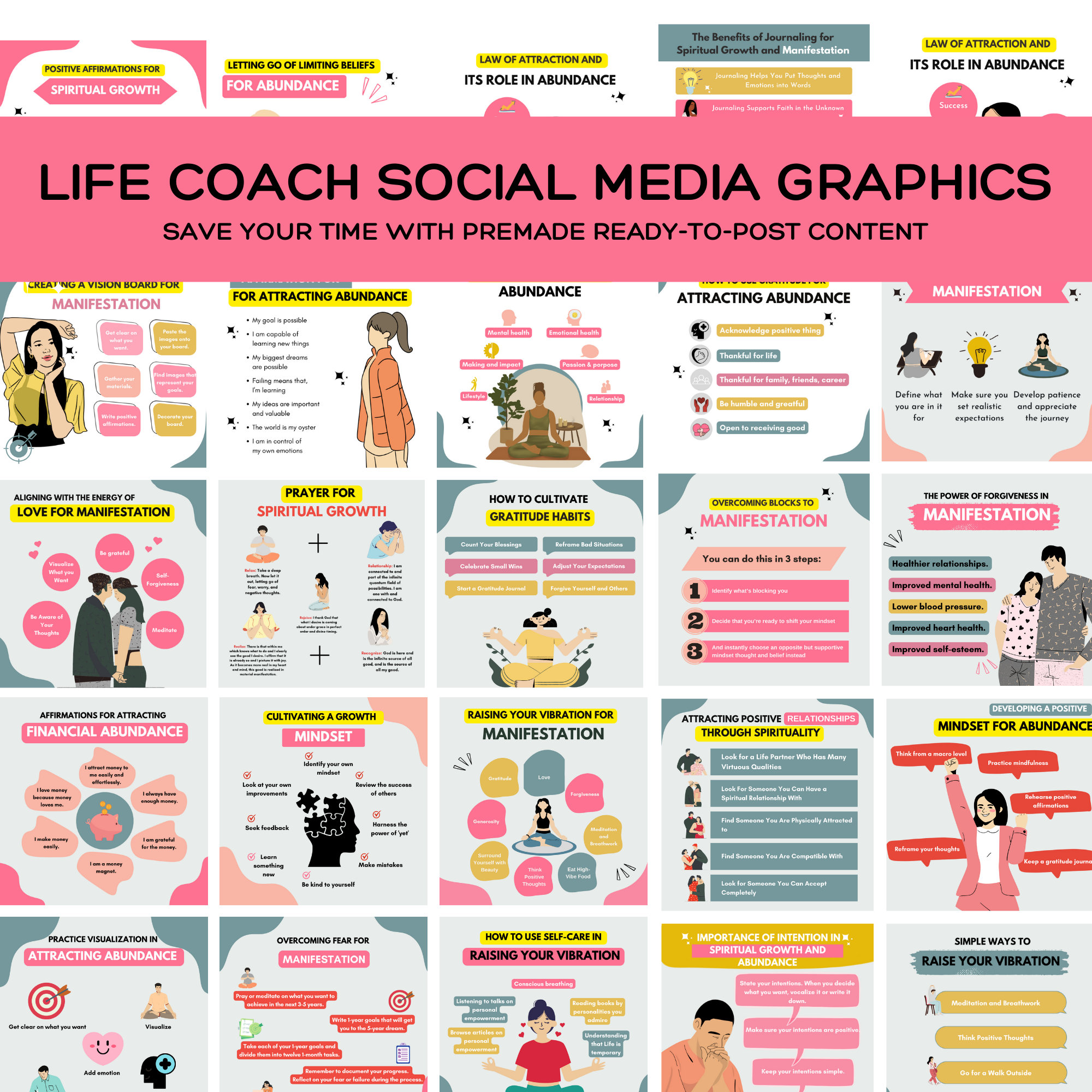 30 Life Coaching Mental Health Infographics Instagram Canva Templates ...