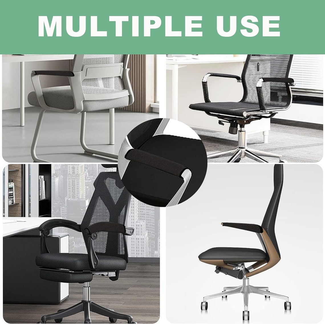 2 Pc Cotton Office Chair Armrest Pads Chair Arm Rest Cover Rocking ...