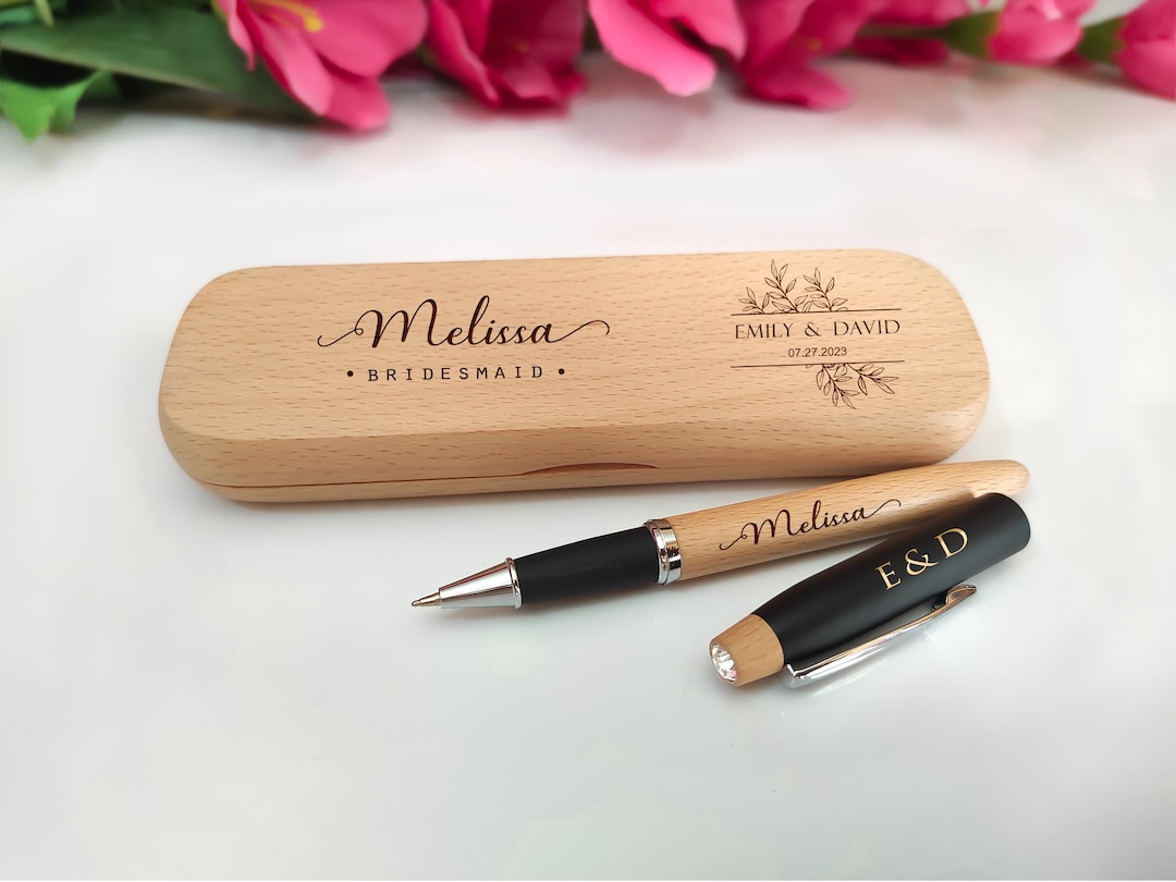 Personalized Pen and Box Set, Handmade Wood Ballpoint Pens Gift for ...