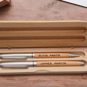 Custom Wooden Pen Ballpoint & Box Set With Cartoon Character- Engraved ...