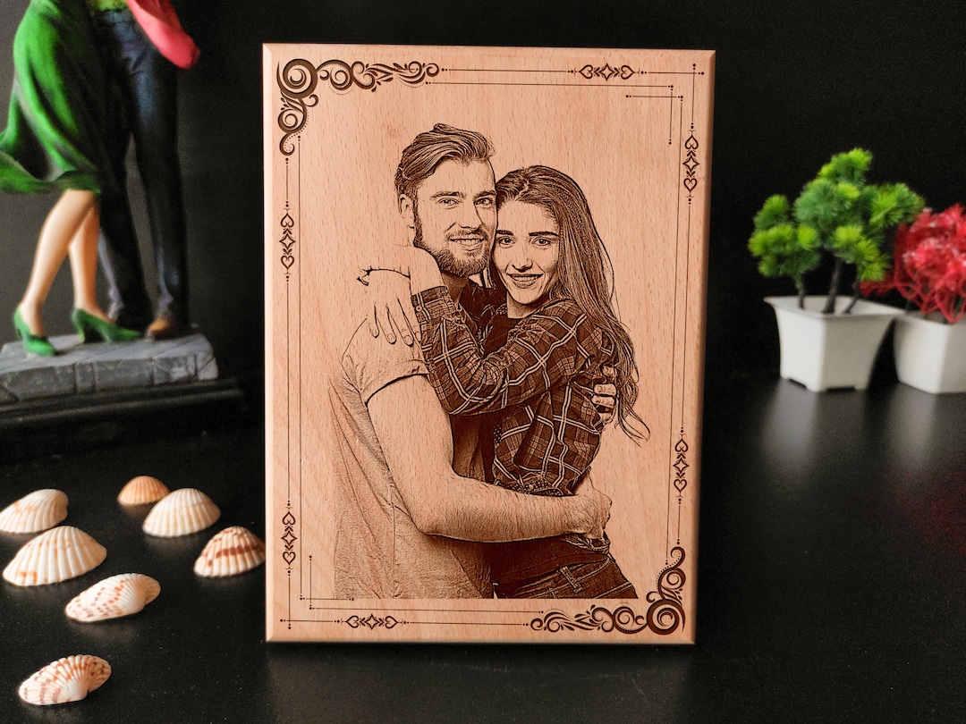 Custom Anniversary Gift Photo on Wood Laser Engraved Wooden Plaque for ...
